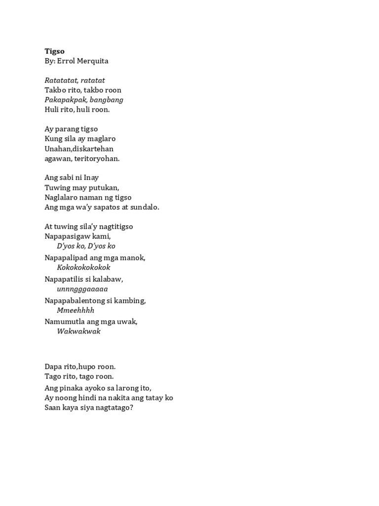 Tigso by Errol Merquita | PDF