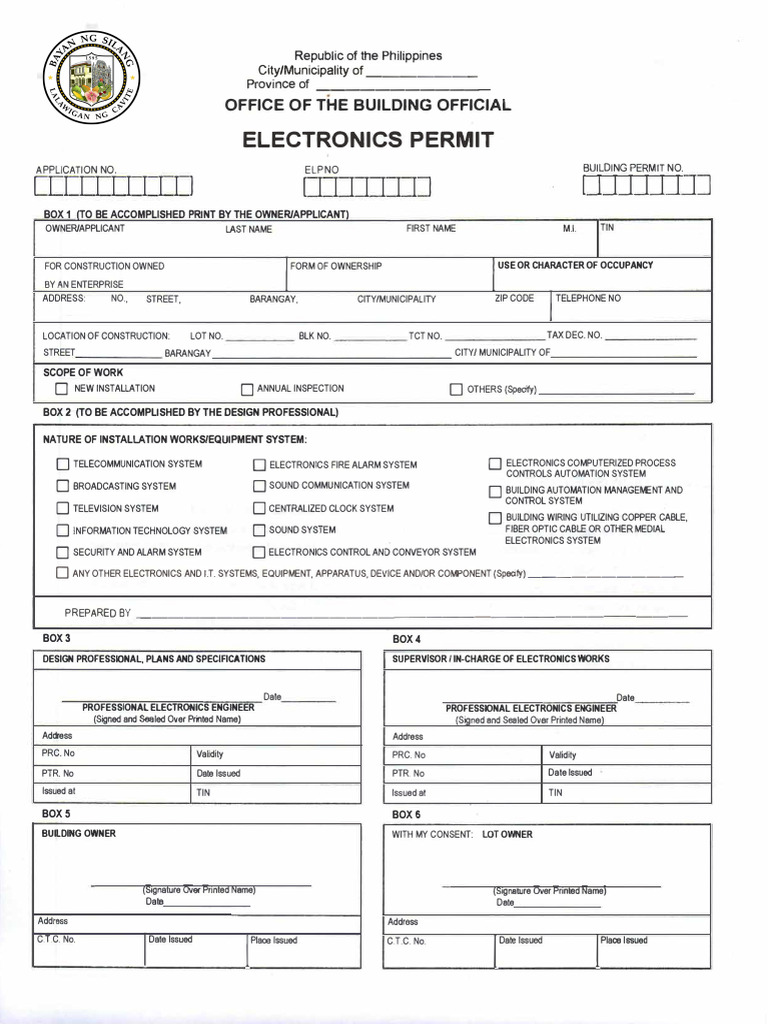 Electronics Permit (Front and Back - 2 PCS) | Download Free PDF ...