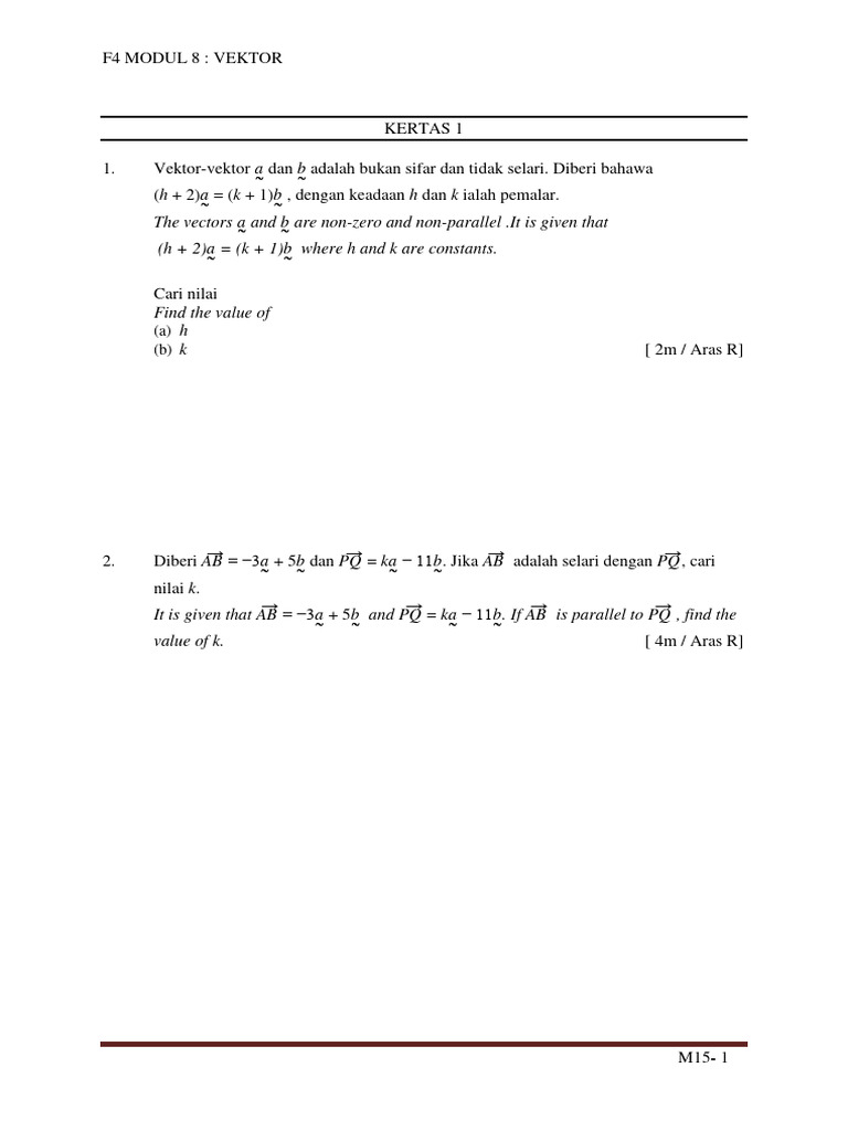 F4 Modul 8 Vektor | PDF | Analytic Geometry | Abstract Algebra