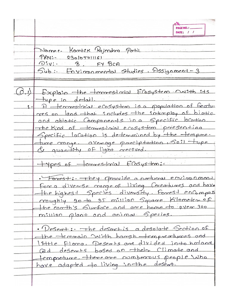 Environmental Studies - Assignment - 3 | PDF