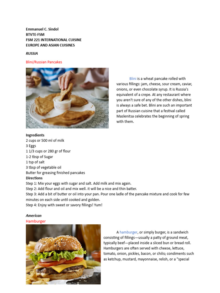 Recipes | PDF | Hamburgers | Pancake