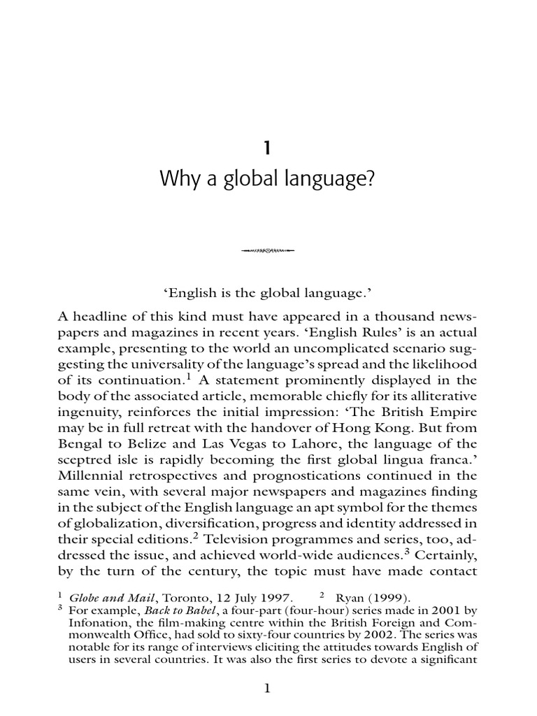 Why A Global Language | PDF | English Language | News