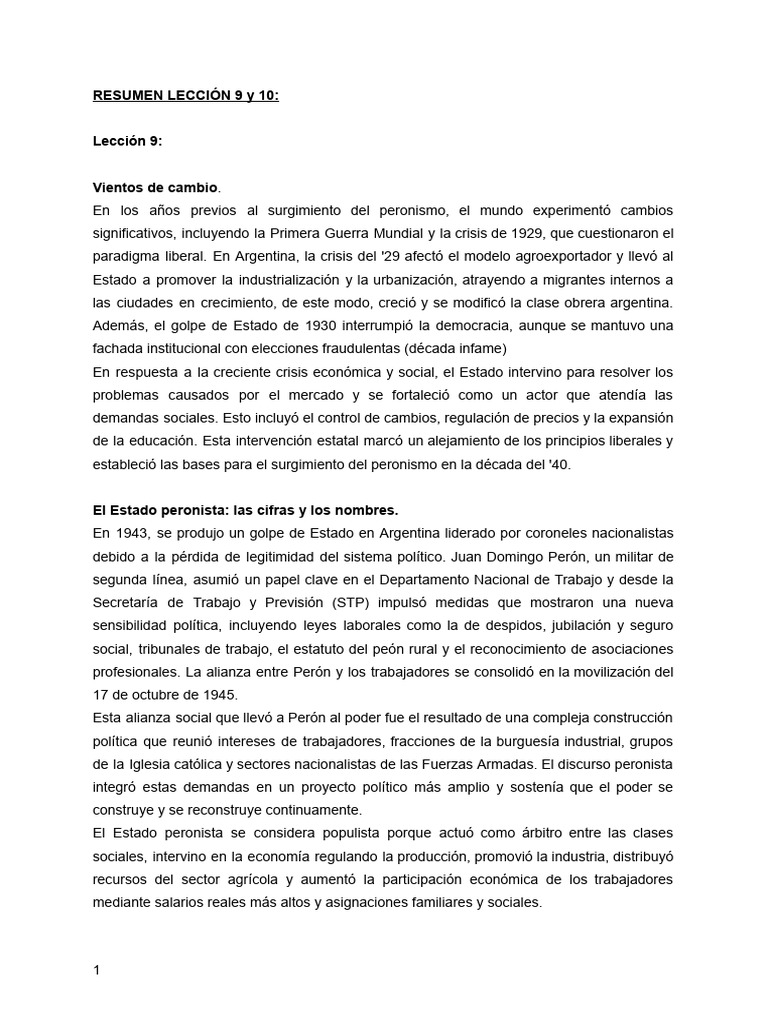 Resumen Lección 9 y 10 ARATA - MARIÑO | PDF | Argentina | Sicología