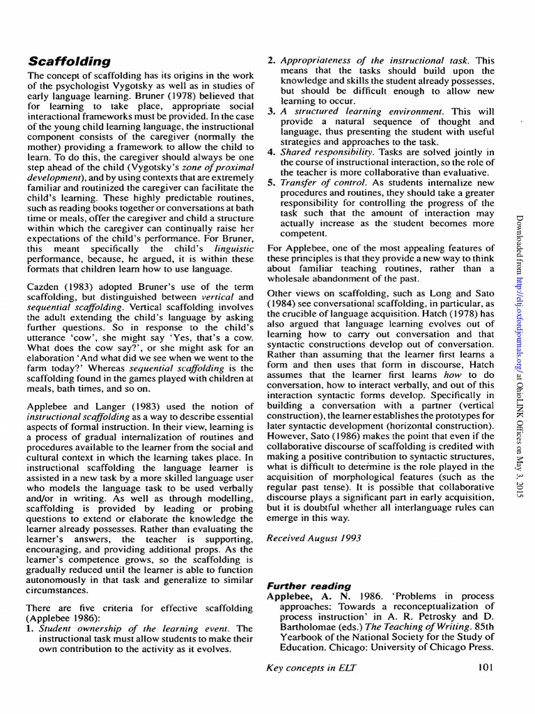 Foley, J. (1994) - Key Concepts in ELT. ELT Journal, 48 (1), 1 | PDF | Learning | Human ...