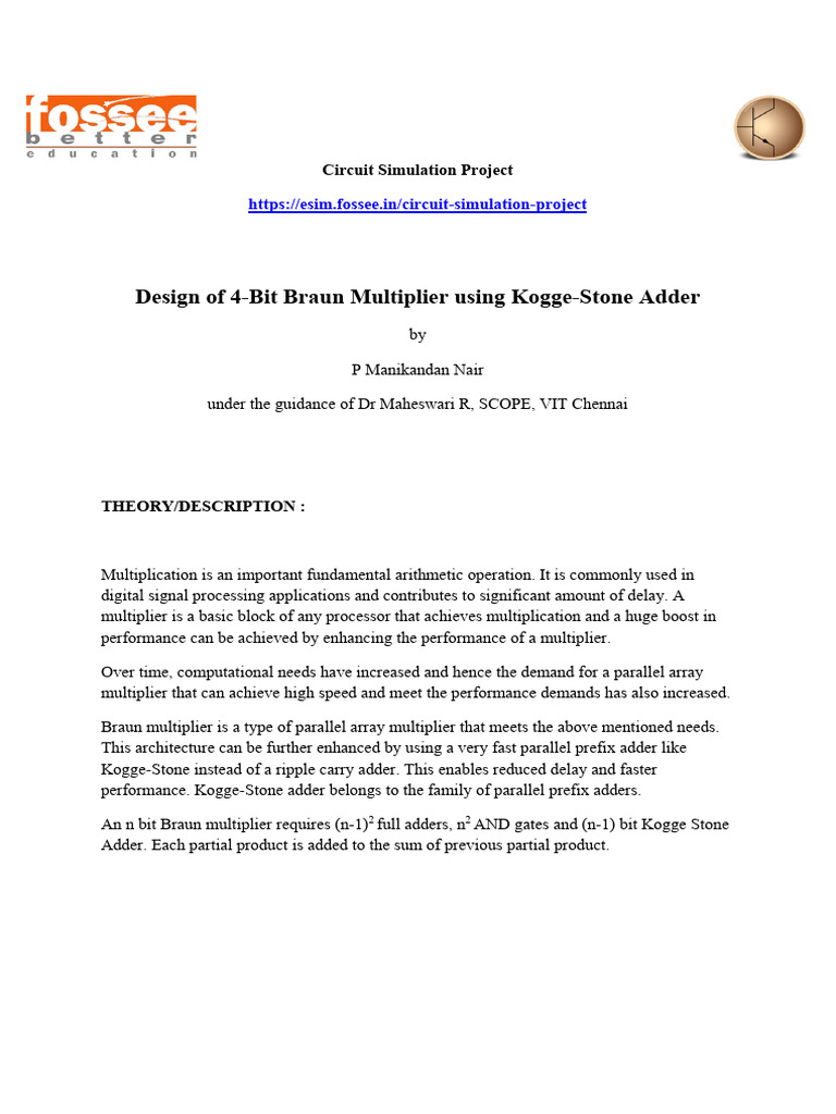 4_bit_Braun_multiplier_with_Kogge_Stone_Adder | PDF | Electronic ...