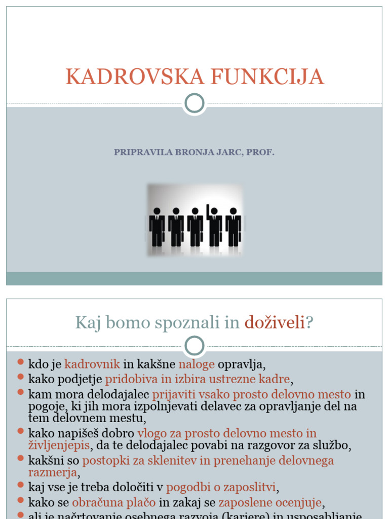 Kadrovska Funkcija | PDF