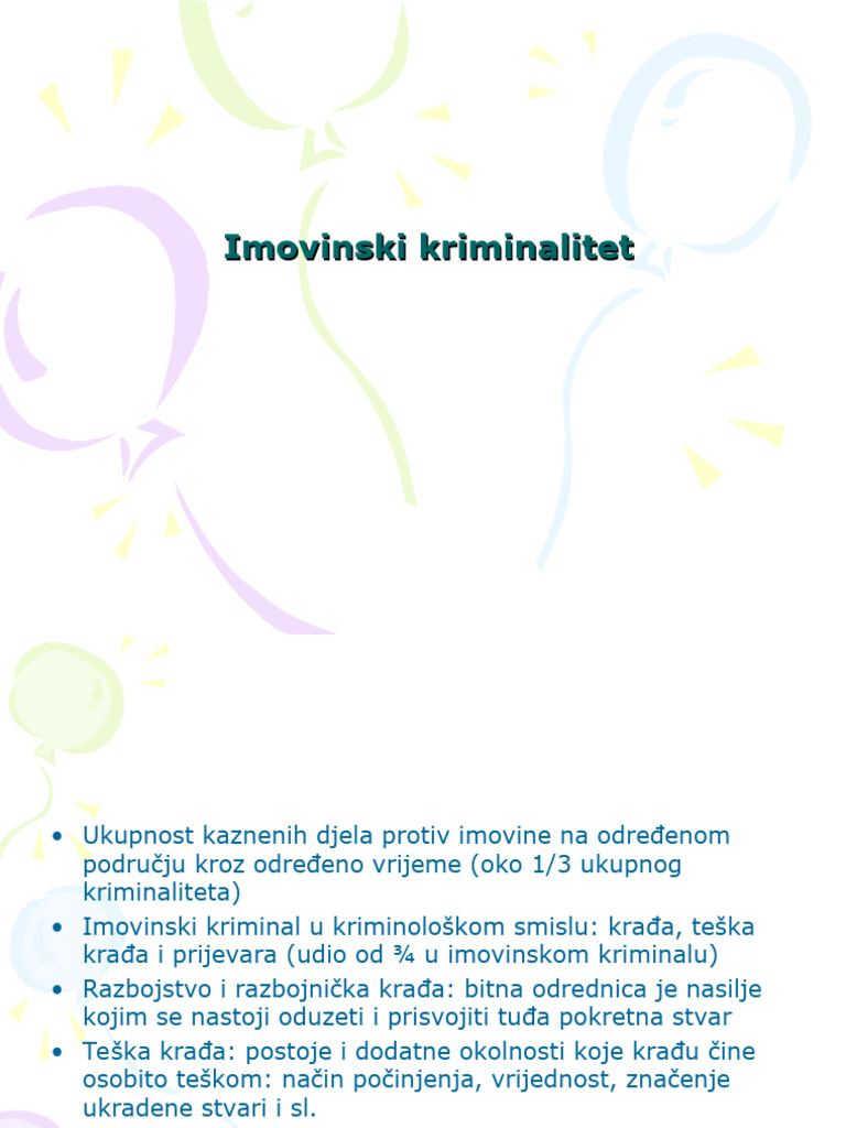 Imovinski Kriminalitet | PDF
