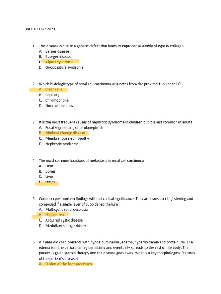 Pathology Exam | Download Free PDF | Thyroid | Medicine