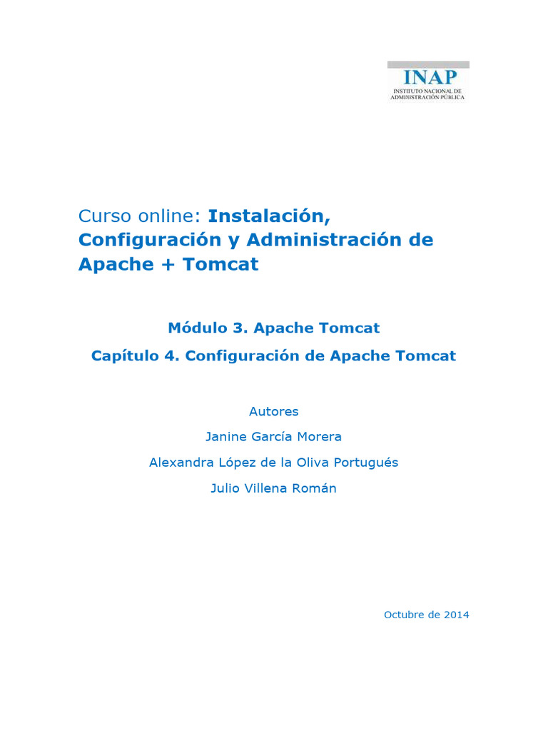 Nfiguración De Apache Tomcat Pdf Servidor Apache Redes