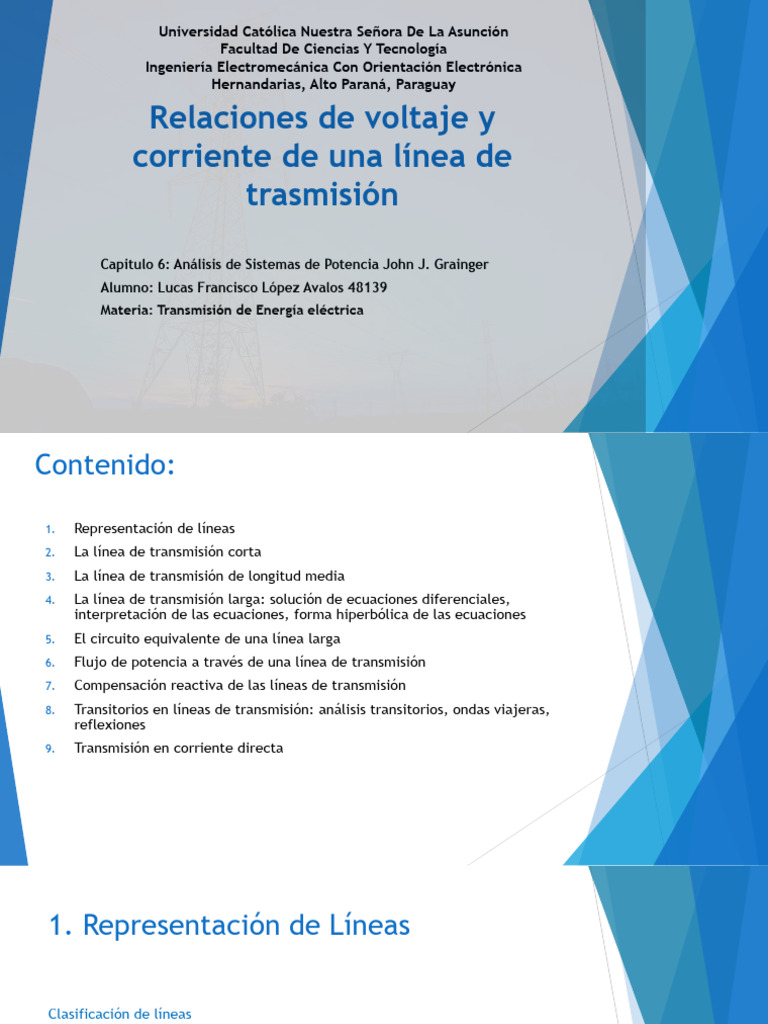 Relaciones de Voltaje y Corriente de Una Línea | PDF | Línea de ...