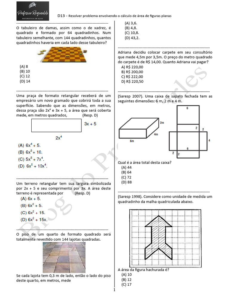 D13 (9º ANO - Mat.) - Blog Do Prof. Reginaldo PARTE 2 | PDF