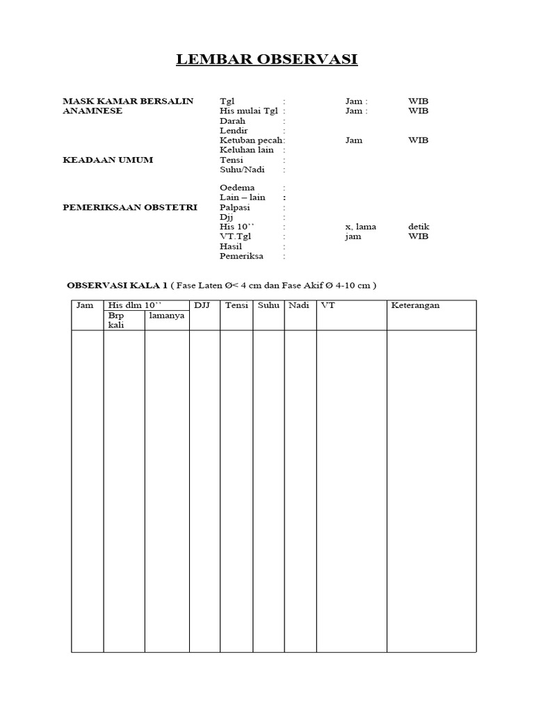 Lembar Observasi | PDF
