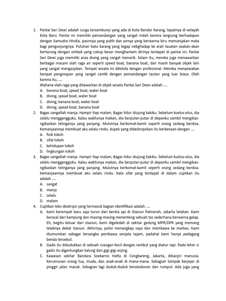 Soal AKM Bindo Kelas 7 | PDF | Ilmu Sosial