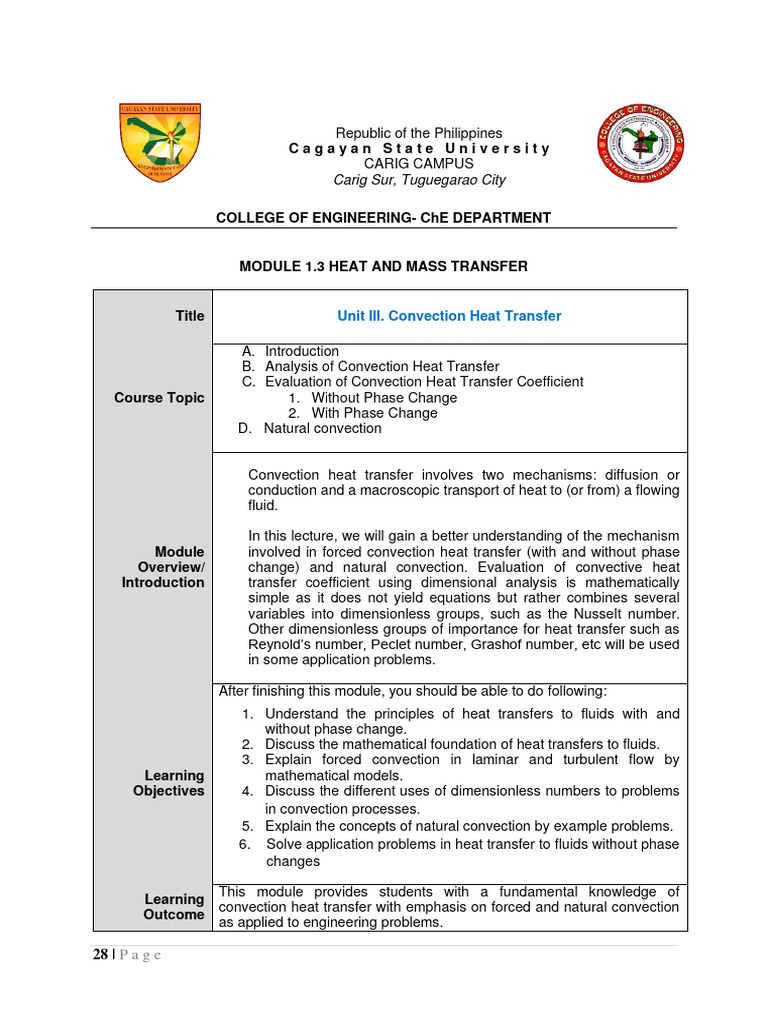 Engineering Heat Transfer Module | PDF | Convection | Heat Transfer