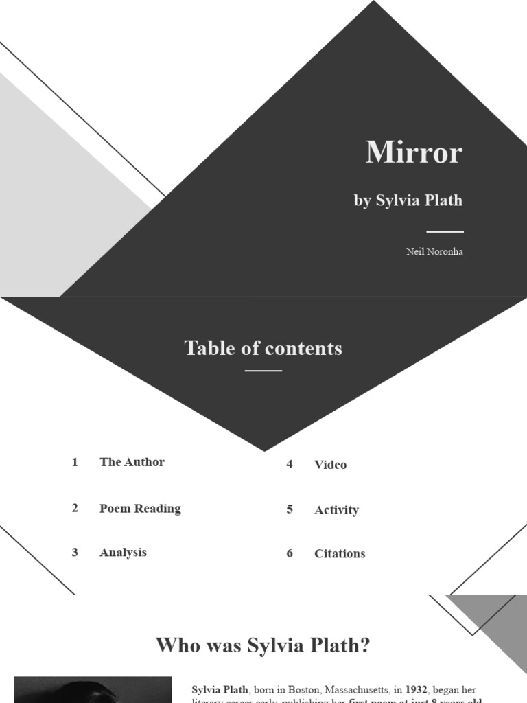 Poem Presetation Mirror by Sylvia Plath | PDF | Sylvia Plath