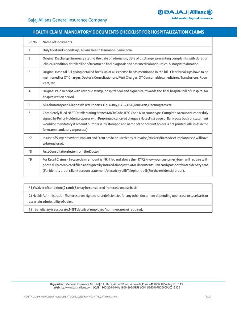Bajaj Claim Form | Download Free PDF | Cheque | Payments