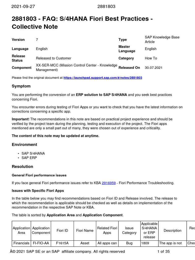 FAQ S4HANA Fiori Best Practices | PDF | Enterprise Resource Planning | Information Technology ...
