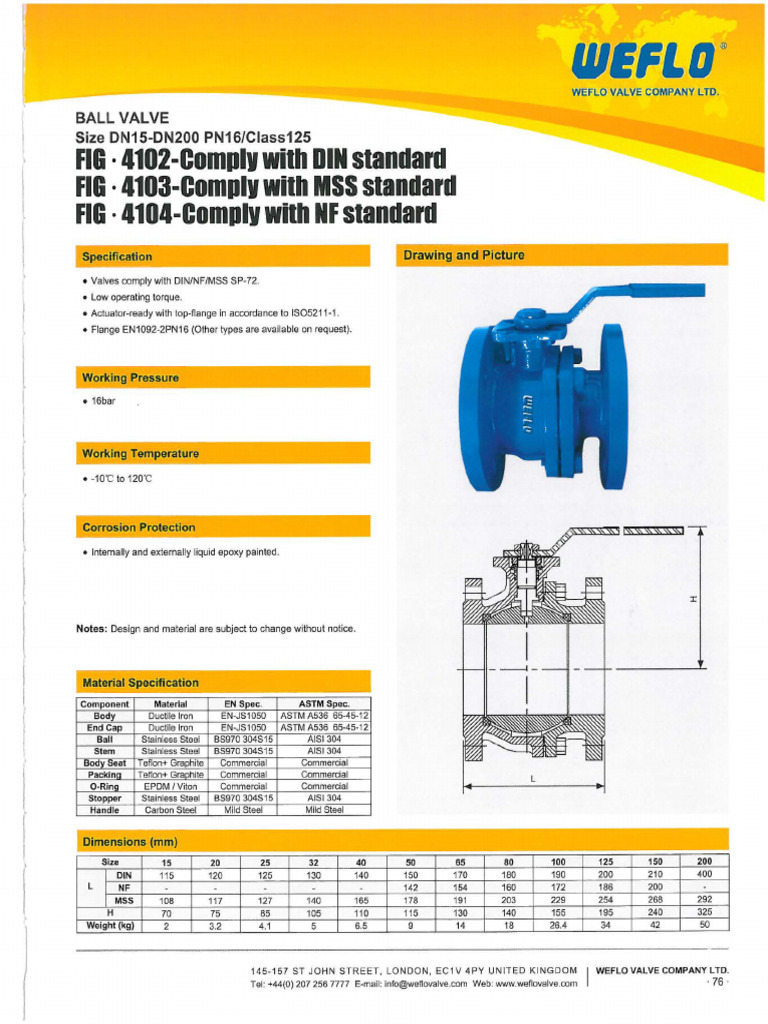 Ball Valve - Weflo | PDF