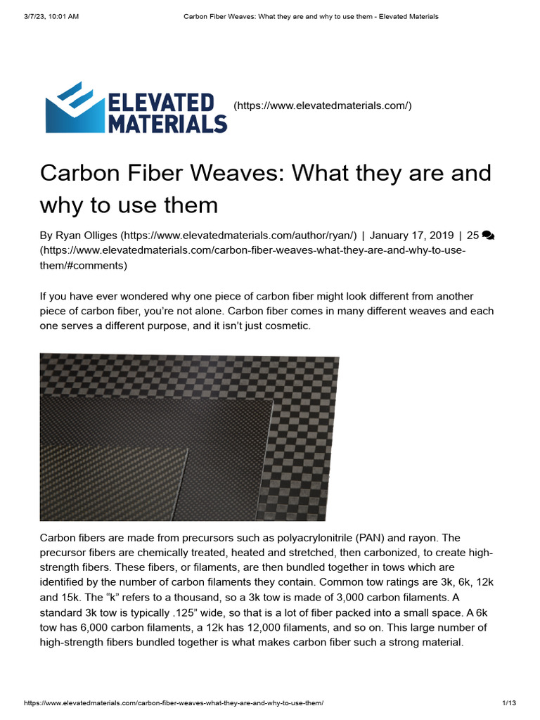 Twill vs. Plain Carbon Fiber Weaves | PDF | Fibers | Textiles