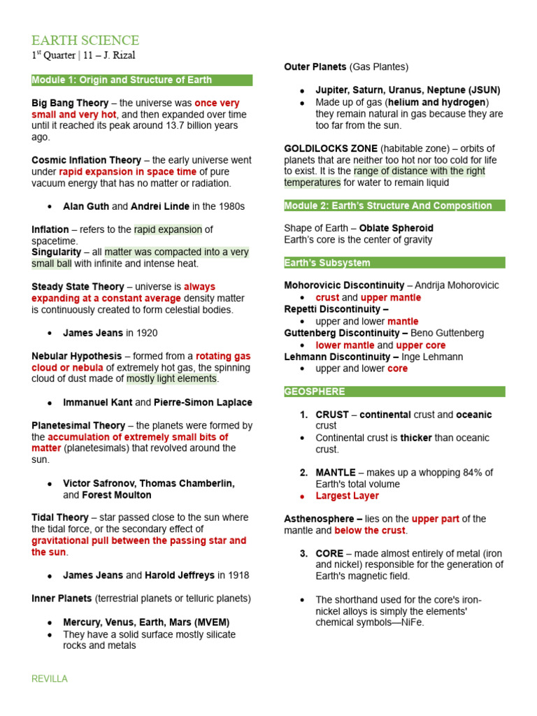 Earth Sci | PDF | Plate Tectonics | Rock (Geology)
