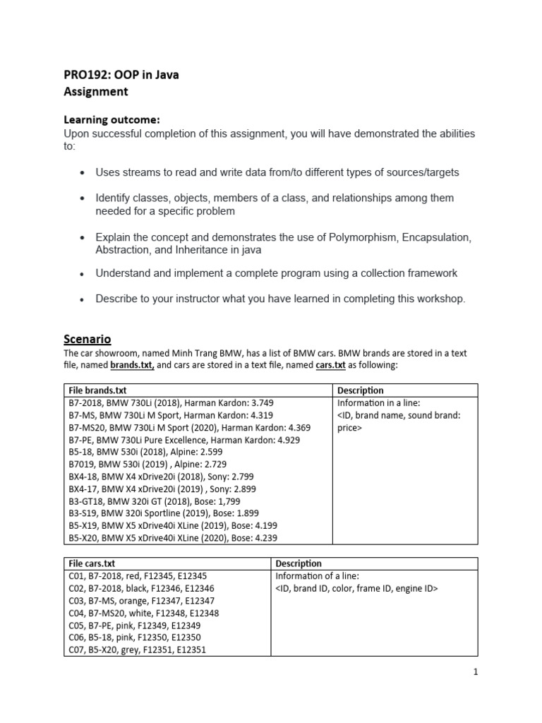Assignment 1 Pdf Class Computer Programming Java Programming