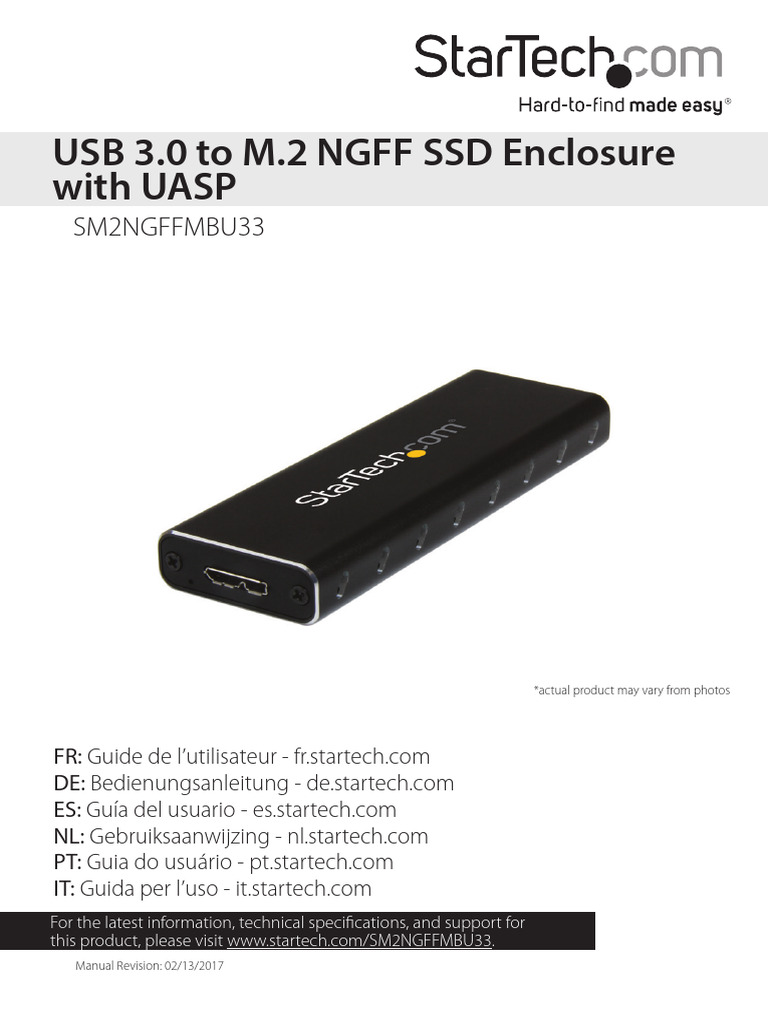 Startech m2 Sata SSD Naar Usb 30 | PDF | Usb | Solid State Drive