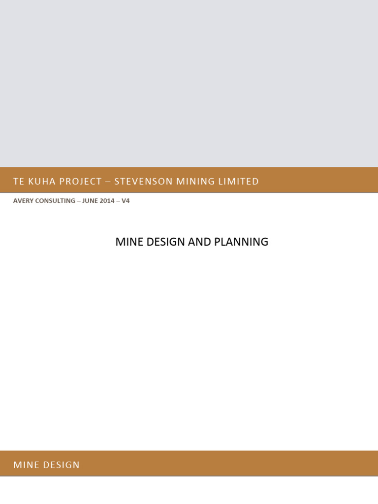 Mine Planning and Design Avery Consulting Te Kuha Mine Planning v4 17 ...