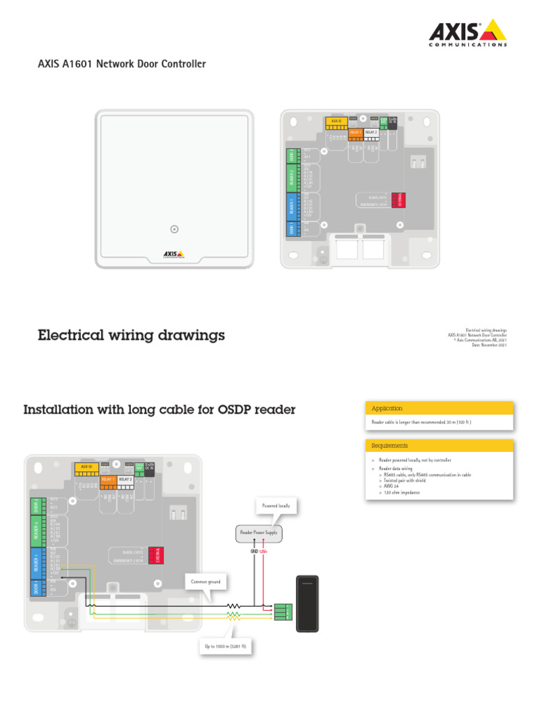 Axis A1601 Electrical Wiring Drawings en US 379133 | PDF | Relay | Switch