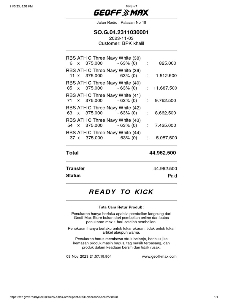 Struk Wholesale Batch 2 | PDF