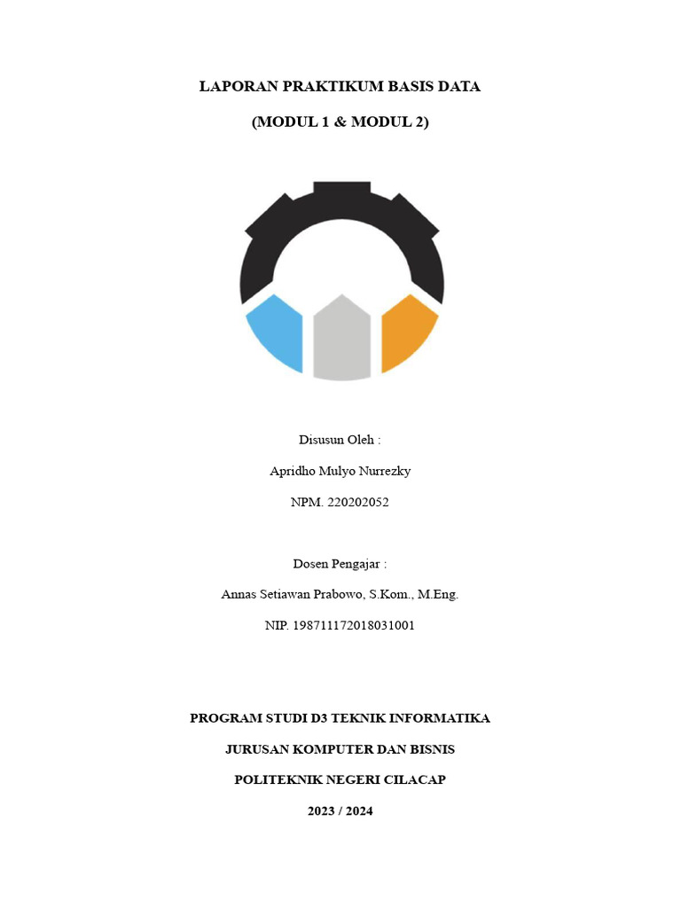 Tugas1 BasDat - Apridho Mulyo Nurrezky - 2C | PDF | Komputer | Teknologi & Rekayasa