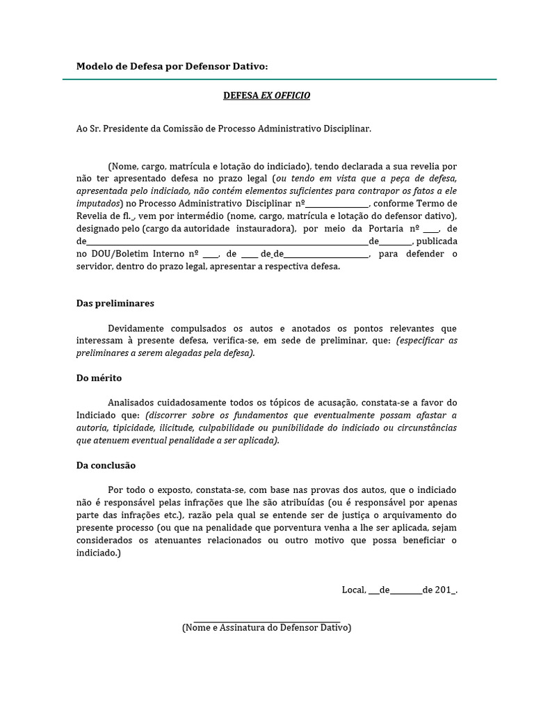 modelo_de_defesa_por_defensor_dativo (1) | PDF