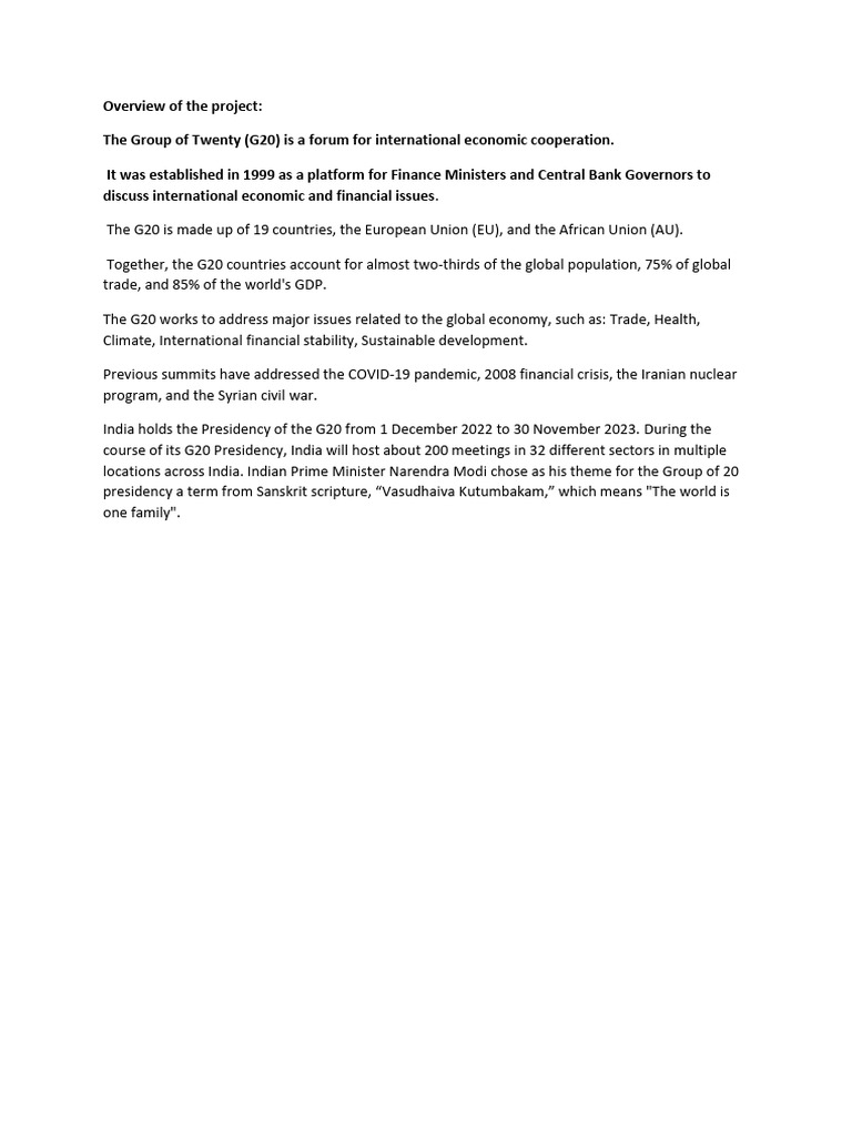 G20 Project | PDF | Economies