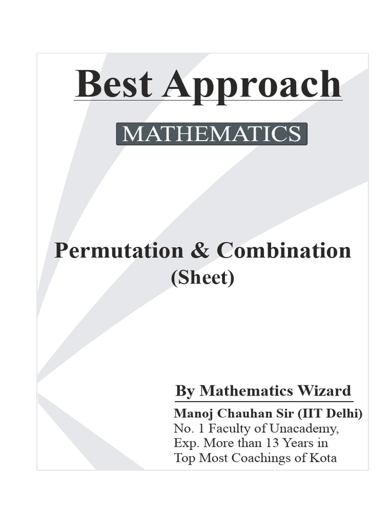 Perm. Comb. Sheet | PDF | Numbers | Permutation