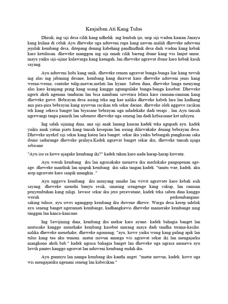 Cerkak Basa Jawa | PDF