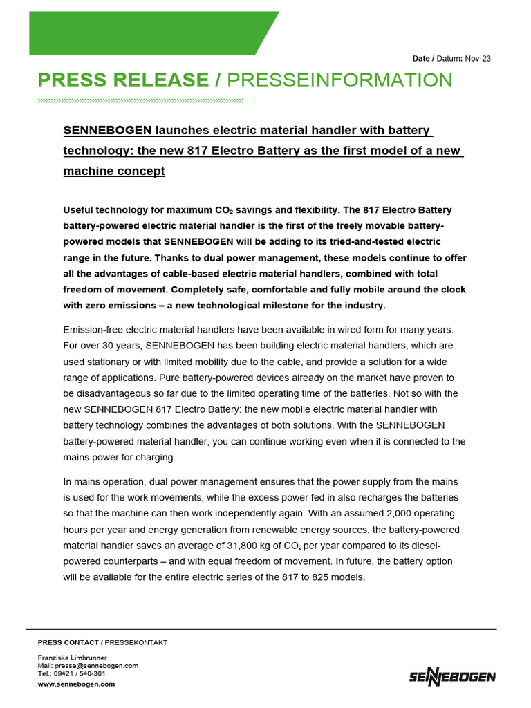 Presse Info 817 Electro Battery 2022 en | PDF | Ac Power Plugs And ...