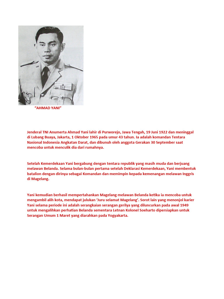Biografi Ahmad Yani | PDF