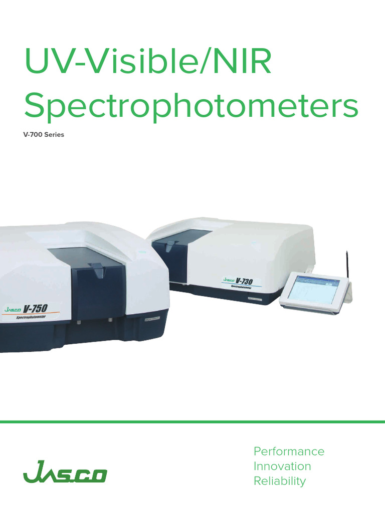 Brochure Jasco V-700 Series LQ | PDF | Ultraviolet–Visible Spectroscopy | Spectrophotometry