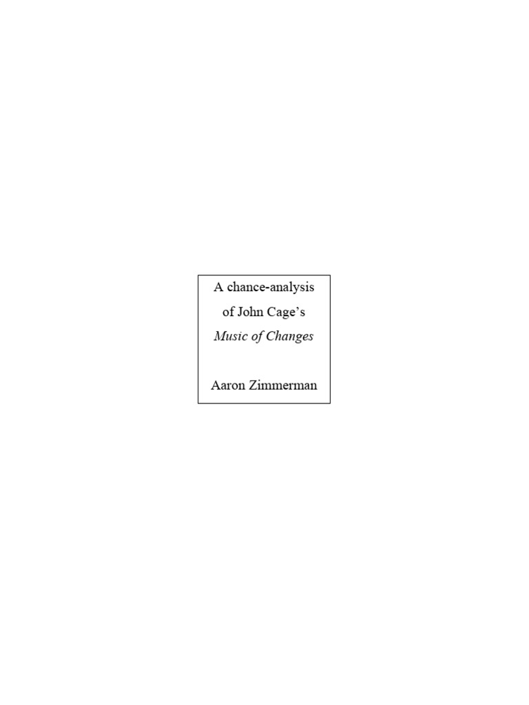 Music of Changes - Analisi Di Aaron Zimmerman | PDF | Thought