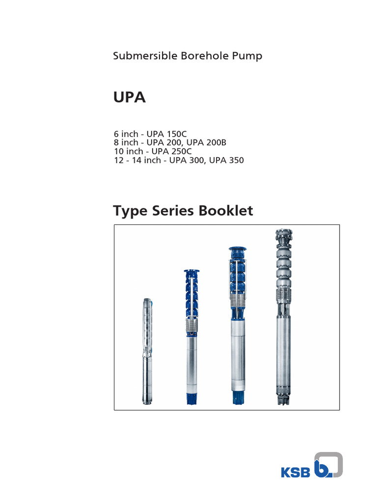 Type Series Booklet: Submersible Borehole Pump | PDF | Bearing (Mechanical) | Electric Motor