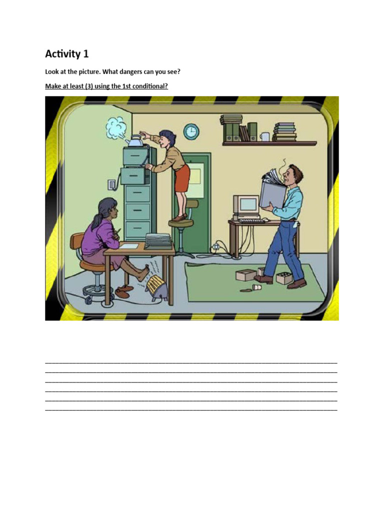 Activity 1: Look at The Picture. What Dangers Can You See? Make at ...