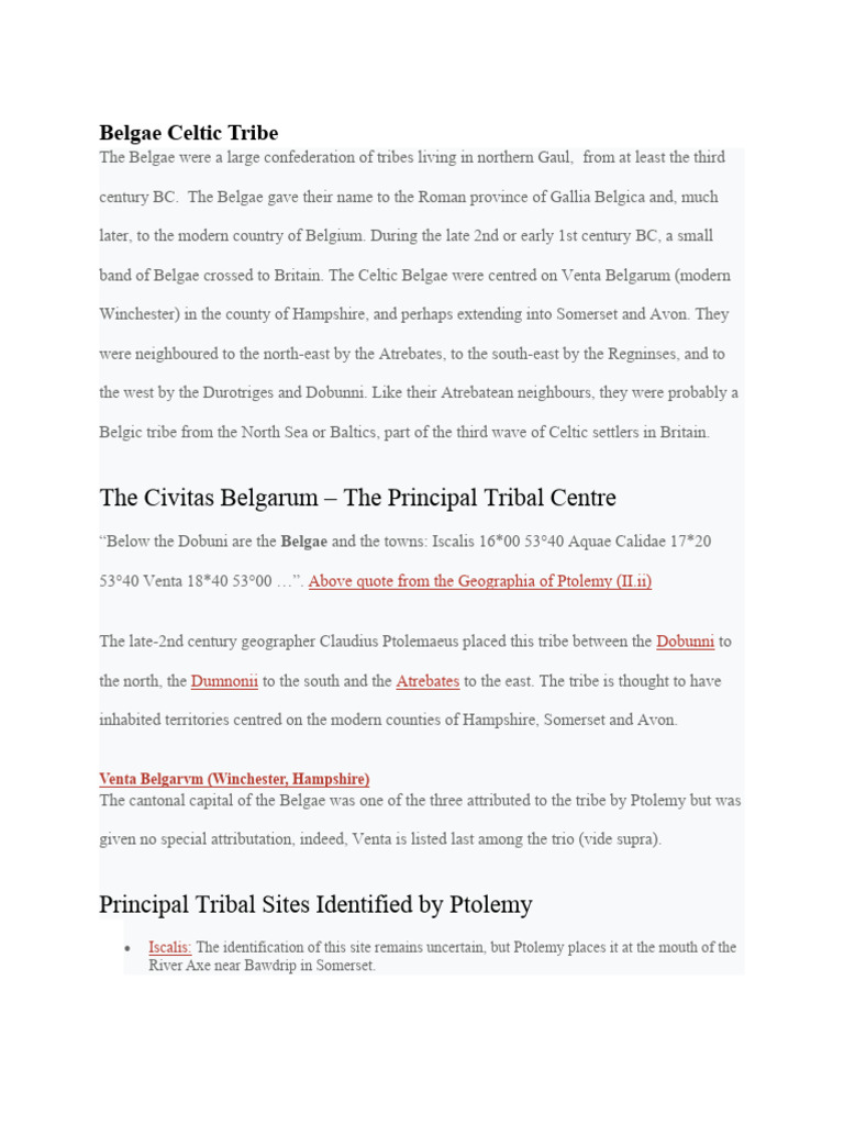 Belgae History | PDF | Gaul | Ancient Peoples
