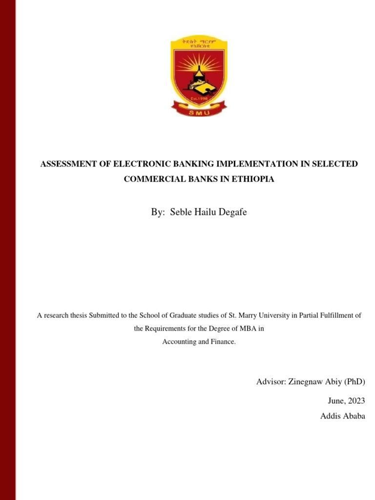 ASSESSMENT OF ELECTRONIC BANKING IMPLEMENTATION IN SELECTED COMMERCIAL ...