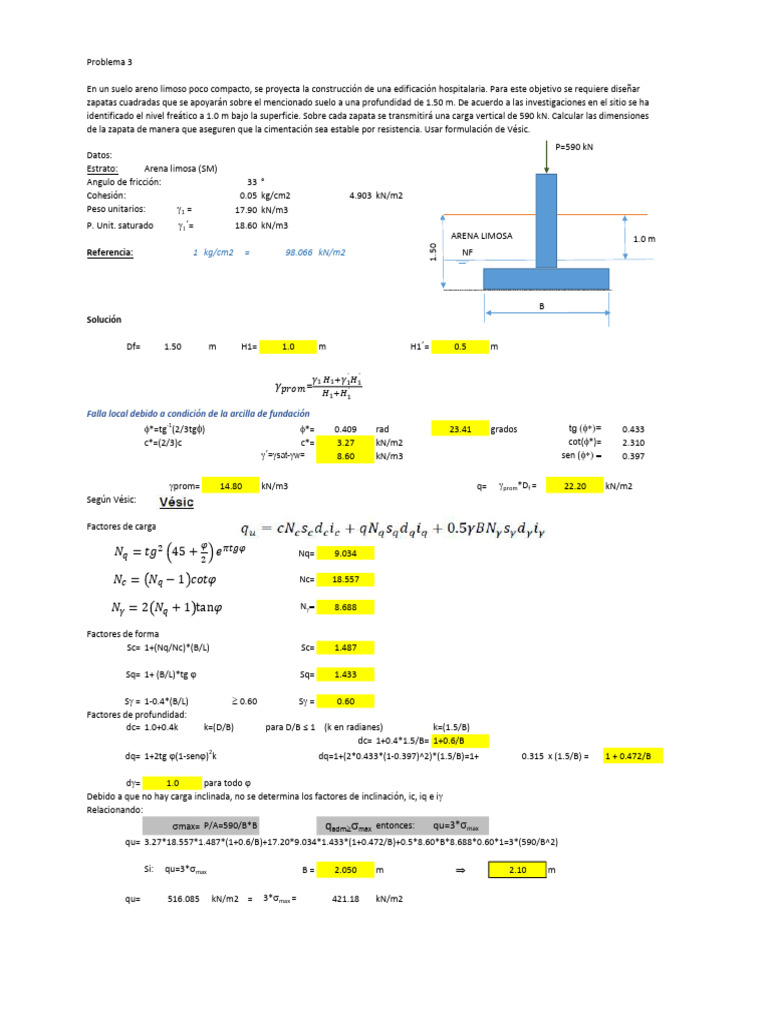 Solución Ejercicio 3 | PDF | Ingeniería geotécnica | Construyendo tecnología