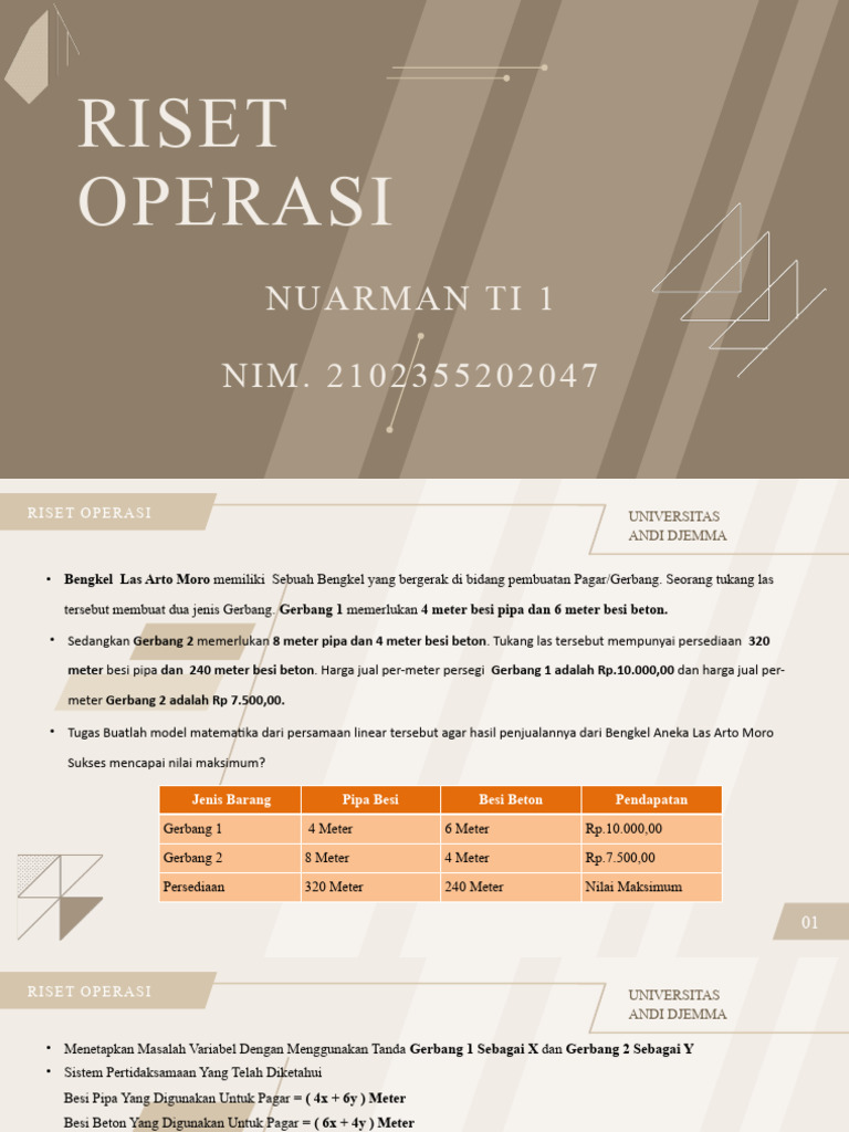 Presentasi Pengenalan Riset Operasi | PDF