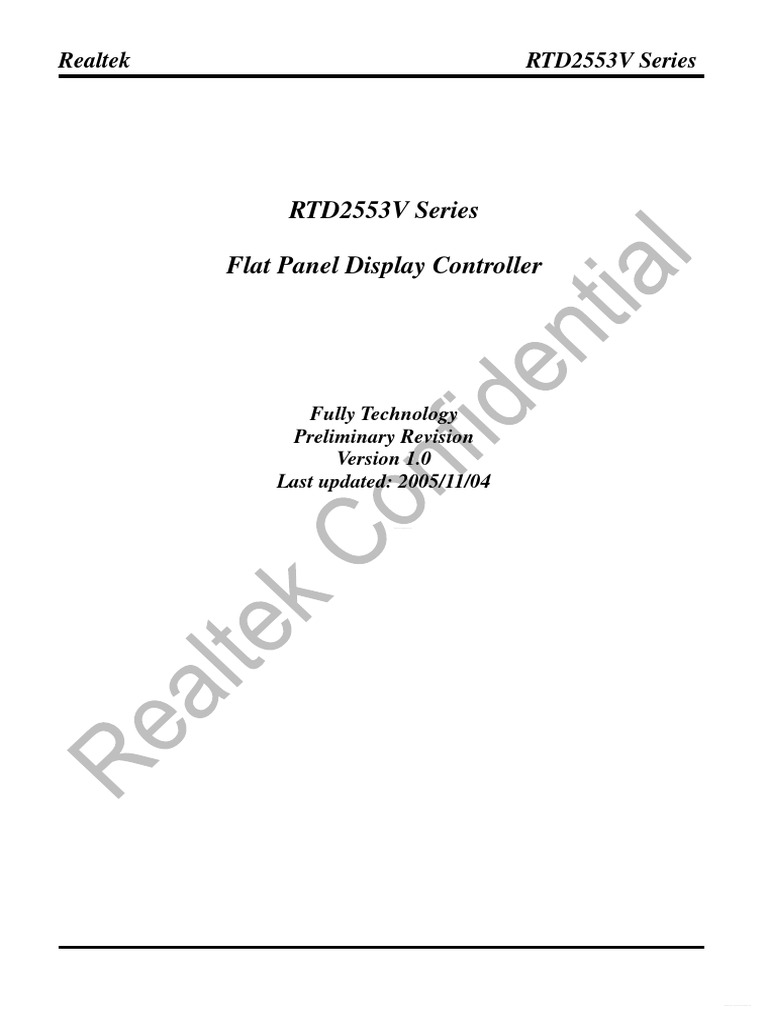 RTD2553V Realtek | PDF | Video | Digital Technology