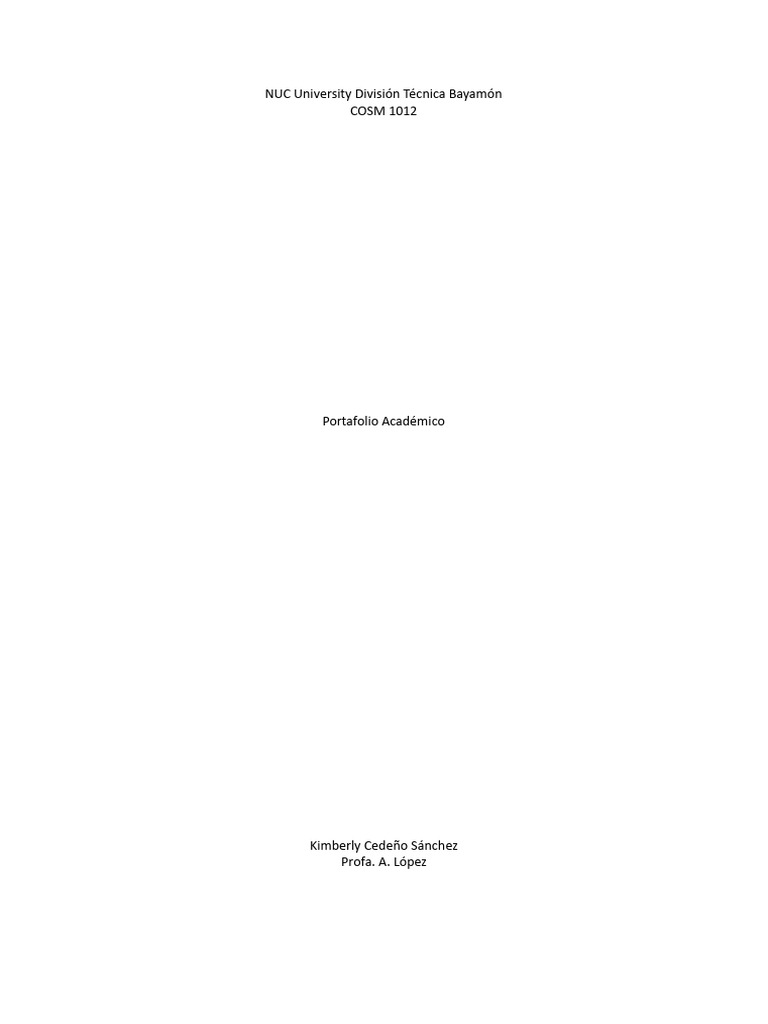NUC University División Técnica Bayamón COSM 1012 | PDF | Tecnología