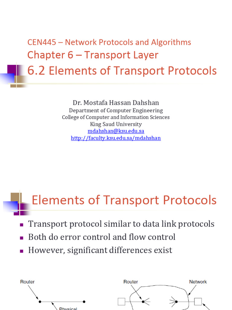 Elements of Transport Protocols | PDF | Transmission Control Protocol | Computer Network