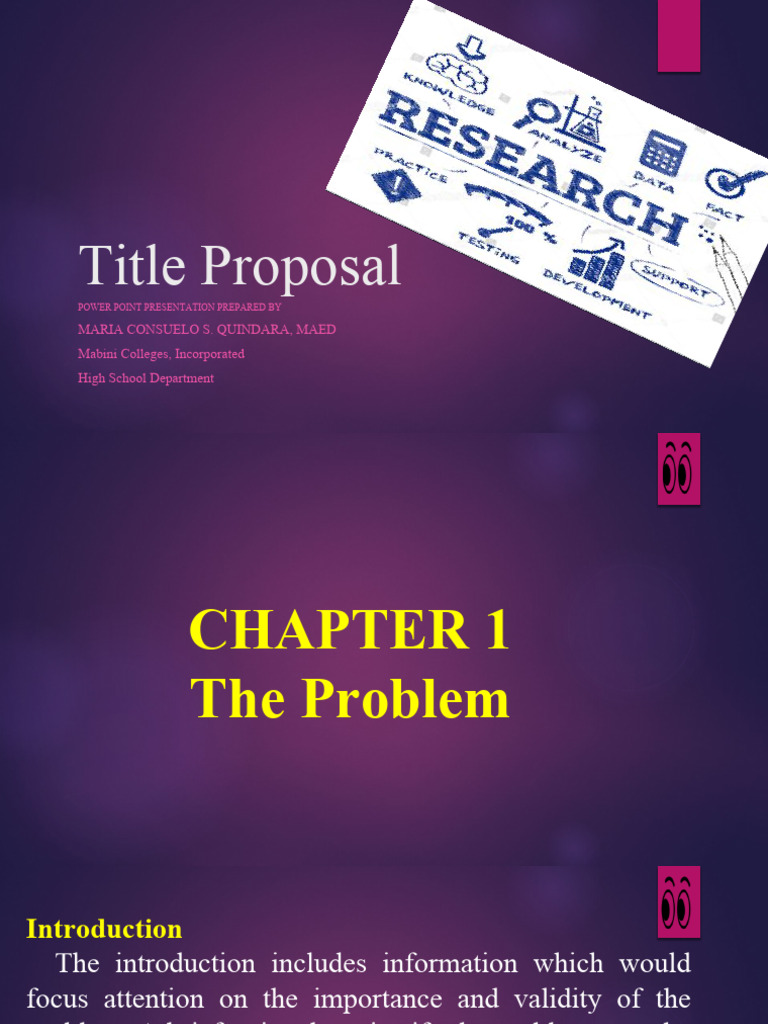 Parts of Title Proposal LESSON | PDF | Methodology | Quantitative Research