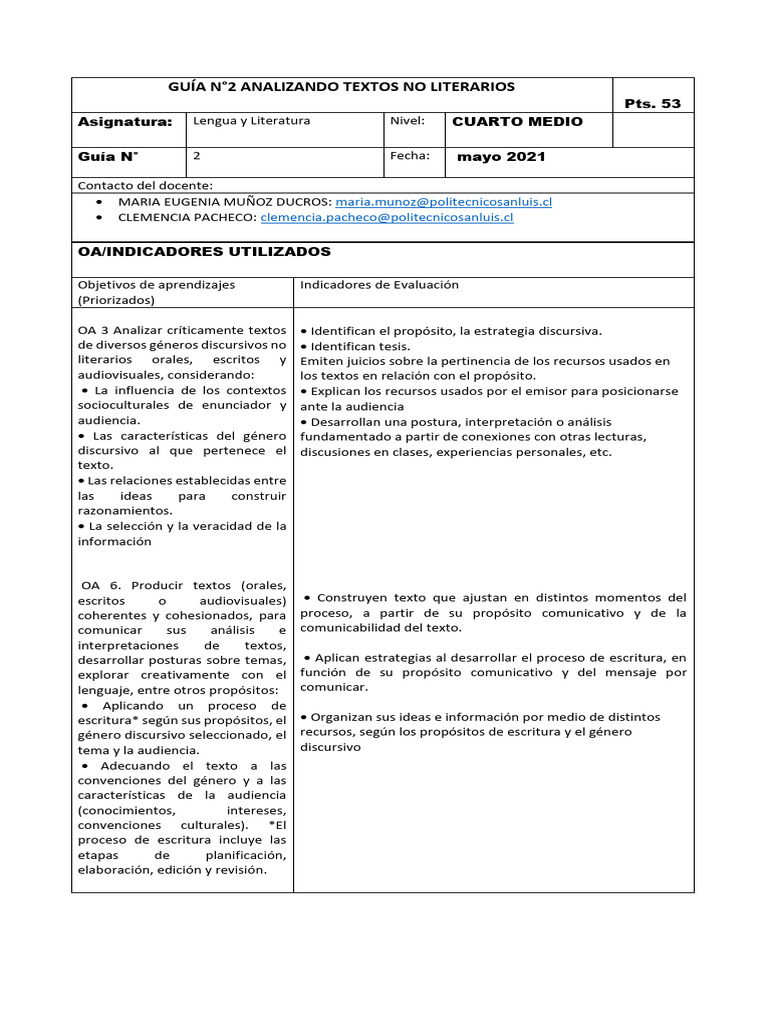 Guia 2 Lengua y Literatura 4° | PDF | Globalización | Supersticiones