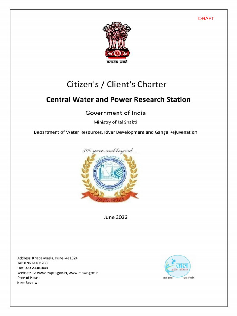 Citizen's Charter CWPRS 20 07 2023 | PDF